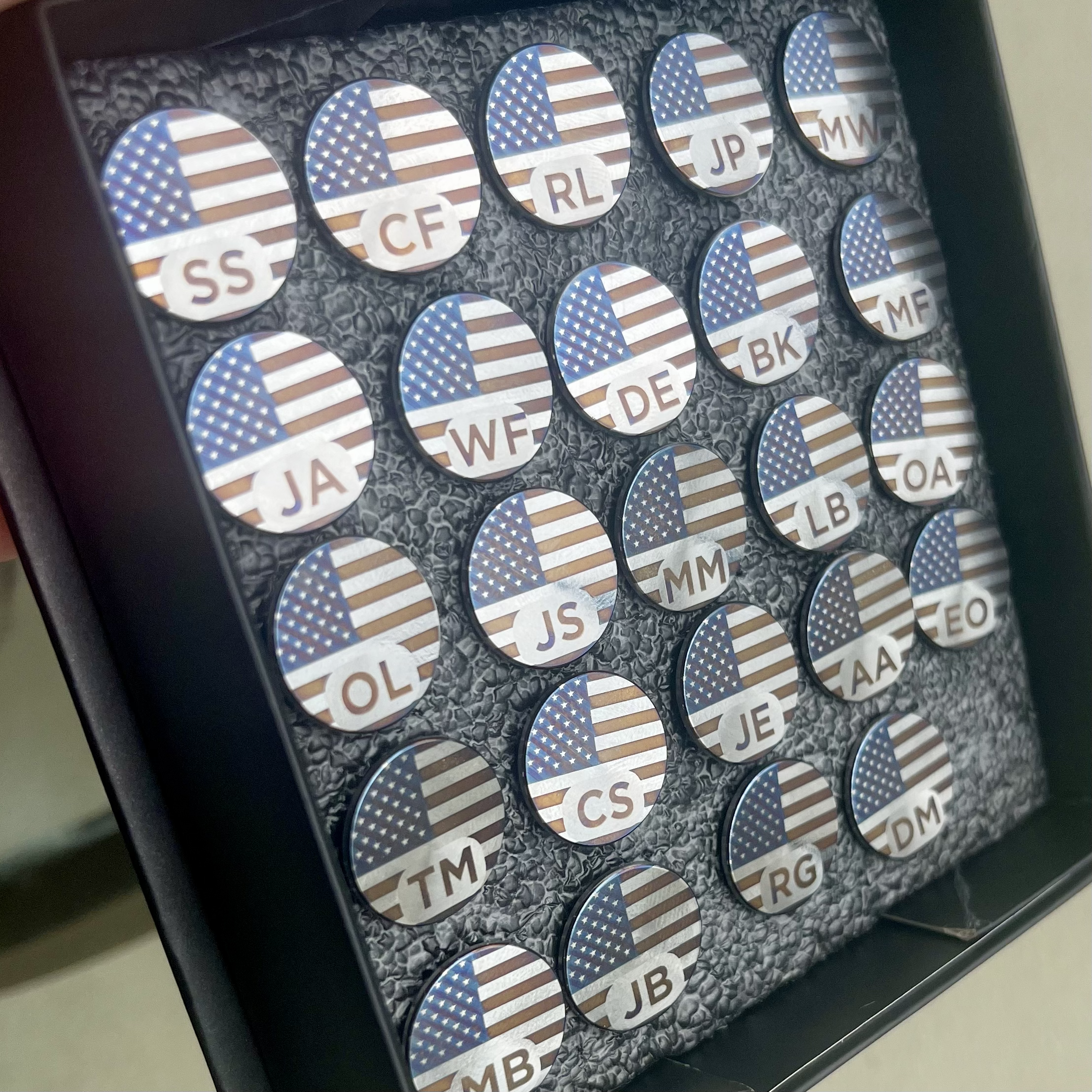 Initialed Flatty Markers for Buddies Trip Project – 3dp Design